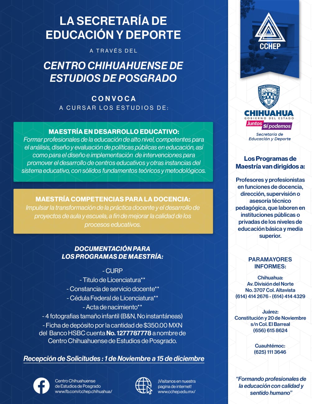 Convocatoria Enero – Junio 2023 – CCHEP – Centro Chihuahuense de ... Convocatoria Enero – Junio 2023 – CCHEP – Centro Chihuahuense de ...
